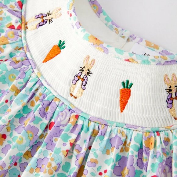 Dresses | Boutique Peter Rabbit Easter Bunny Girls Smocked Embroidered ...